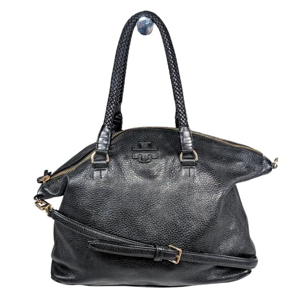 Tory Burch | Bags | Tory Burch Taylor Black Leather Satchel Crossbody ...